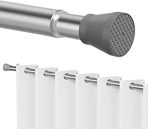 Amazon.com: Tension curtain rod Silver Tension rods for windows 28 to ...