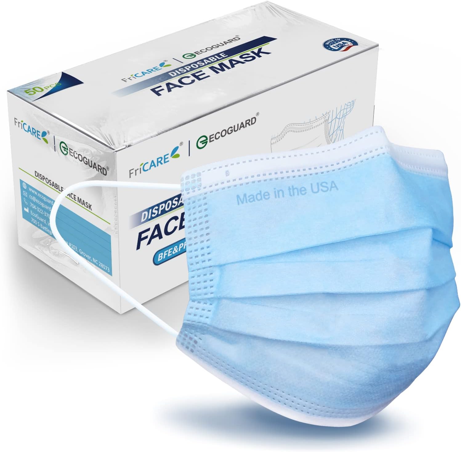 Amazon.com: Made in USA ECOGUARD Adult ASTM Level 3 Disposable Face ...