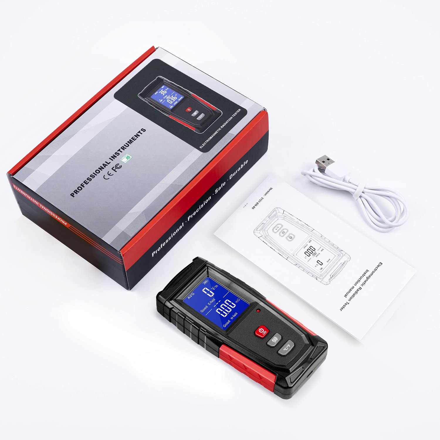 Buy EMF Tester, Electromagnetic Radiation Detector, Rechargeable ...