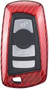 Amazon.com: HanT Car Key Shell Carbon Fiber Remote Key Case Key Fob ...