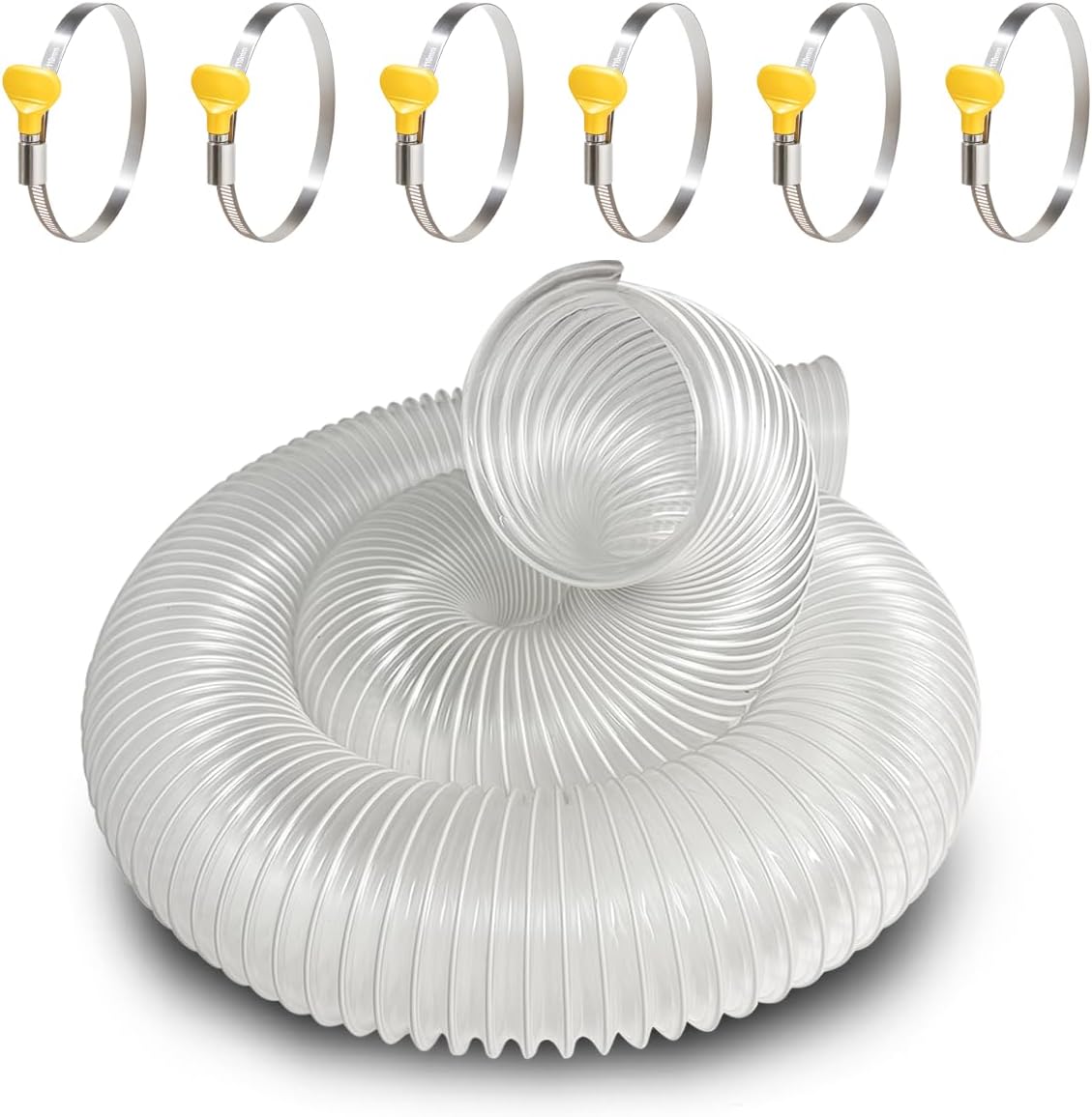 Elecoman 4" x 50' Heavy PVC Dust Collection Hose,Flexible Clear Debris ...