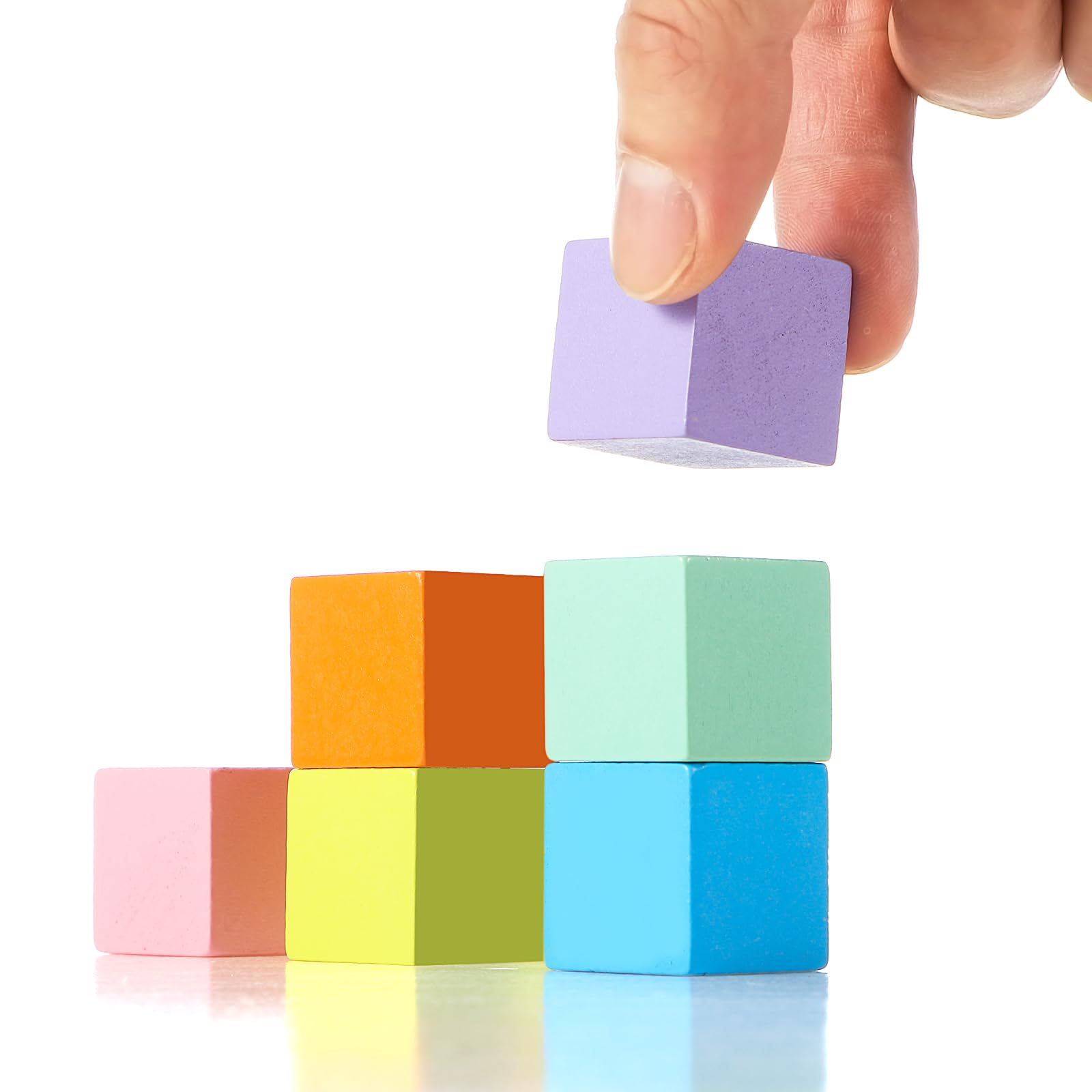 Snapklik.com : Sasylvia 72 Pcs Small Wooden Colored Blocks Painted ...