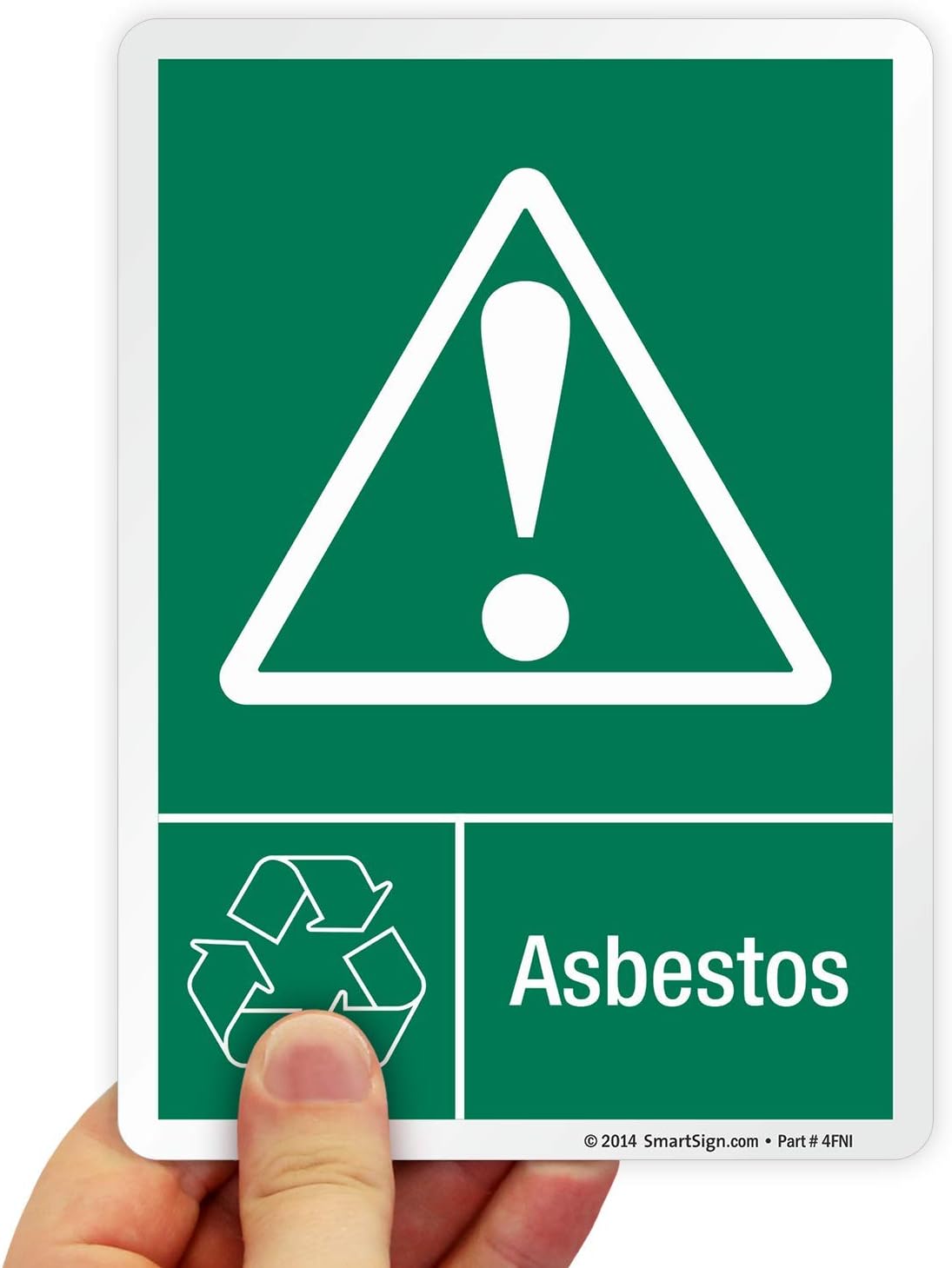 Amazon.com: SmartSign 7 x 5 inch "Asbestos Recycling Sticker Label with ...