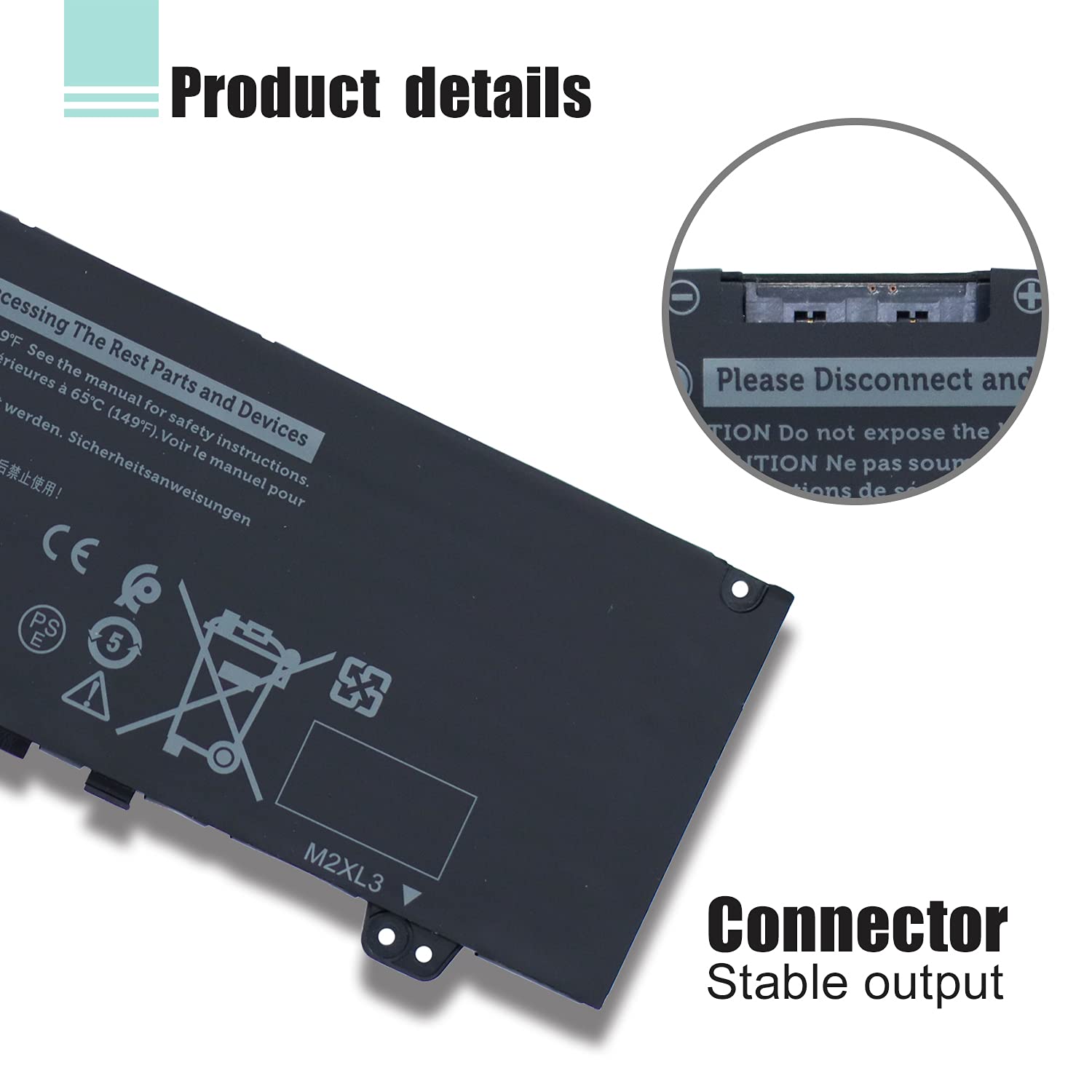 BOWEIRUI F62G0 (11.4V 38Wh 3166mAh) Laptop Battery Replacement for Dell ...