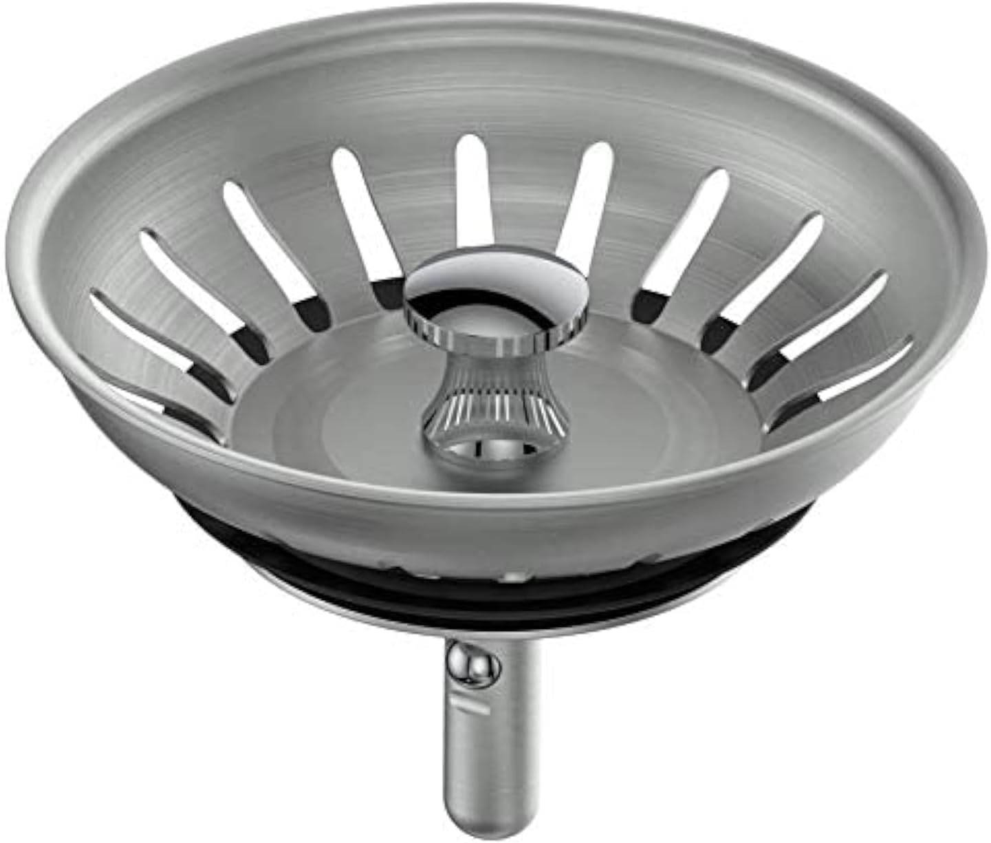 Replacement Kitchen Sink Stainless Steel Basket Strainer with Prong and Rubber Stopper ...