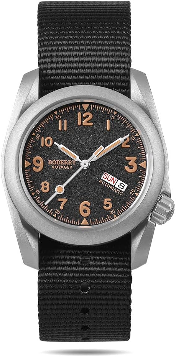 BODERRY Men's Watch Titanium Automatic Field Watch 40mm Military Watch ...