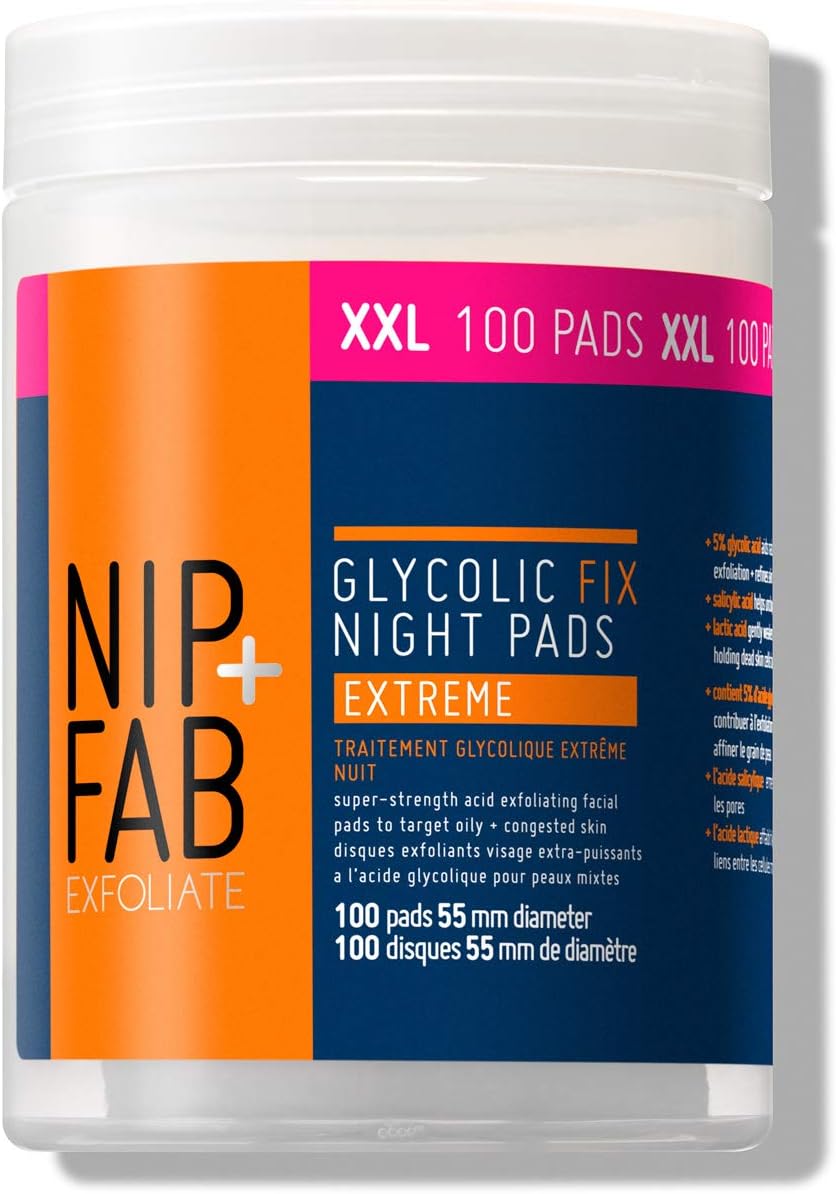 Amazon.com: Nip + Fab Glycolic Acid Night Pads, Exfoliating Resurfacing ...