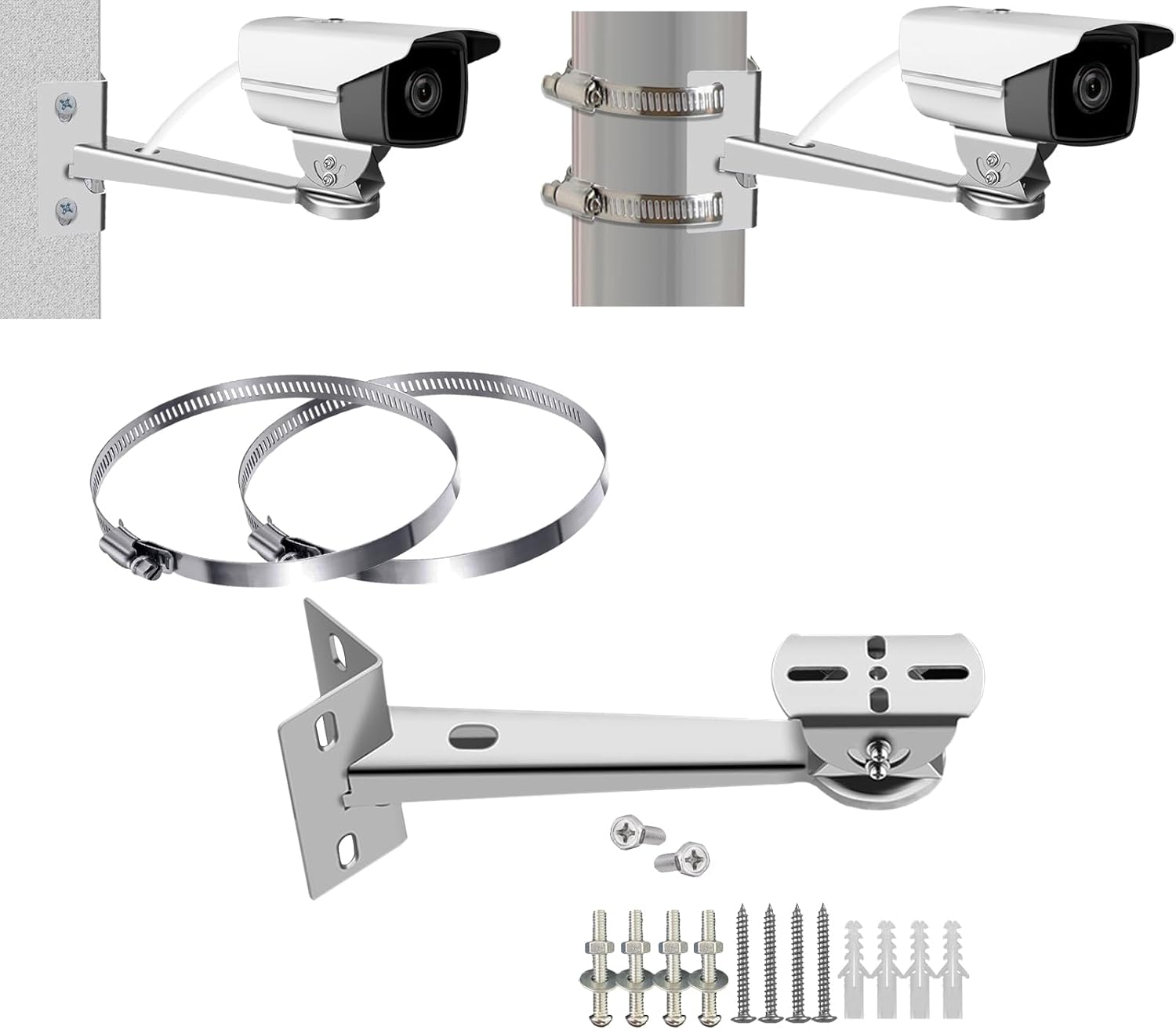 WiTi Stainless Steel Corner and Pole Mount Bracket for Surveillance ...