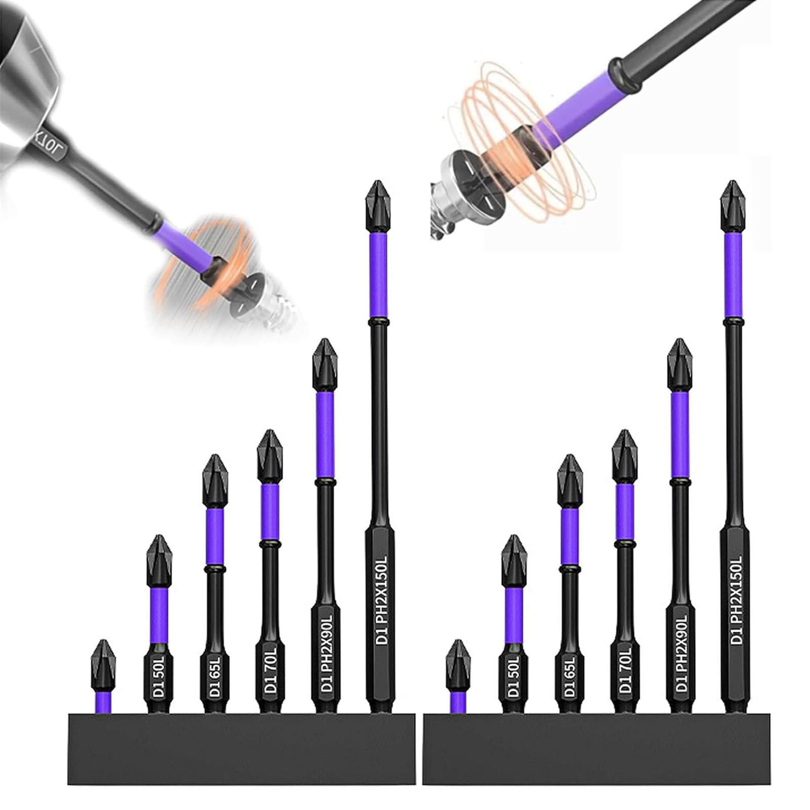 D1 Anti-Slip and Shock-Proof Bits 12Pcs Upgraded High Hardness and ...