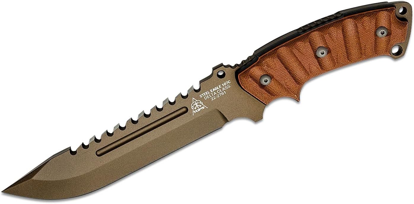 Amazon.com : Tops Knives Steel Eagle 107C Delta Class Fixed Blade Knife ...