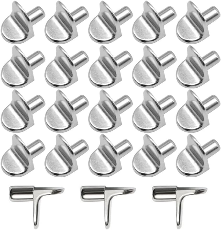 20 Pcs Shelf Support Pegs, L Shape Metal Bracket Pegs, Cupboard Shelf ...