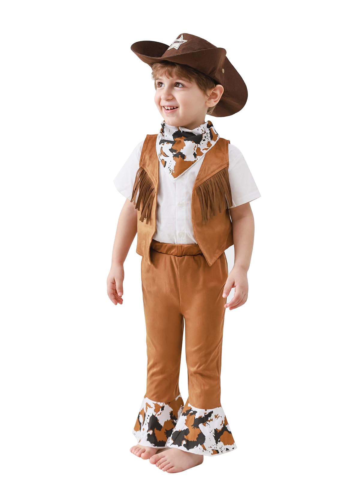 Snapklik.com : Western Kids Boy Cowboy Costume Outfit Vest Pants Hat ...