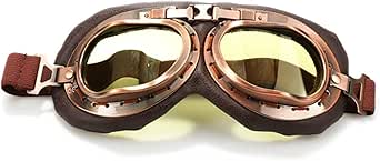 Amazon.com: Peicees Vintage Motorcycle Goggles Aviator Goggles Over the ...