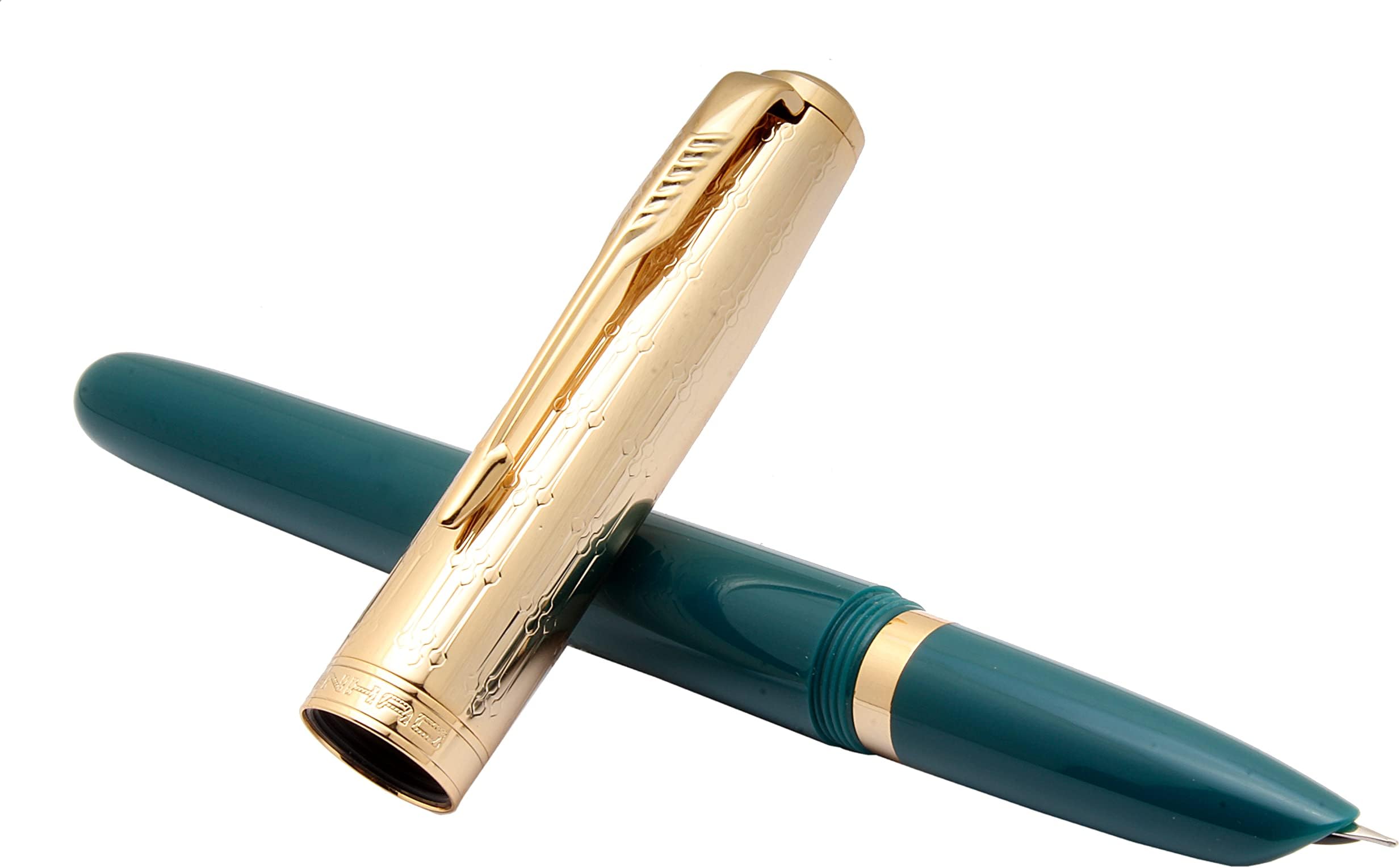 Ledos Jinhao 86 Gold Edition Teal Blue Acrylic Fountain pen Fine Nib ...
