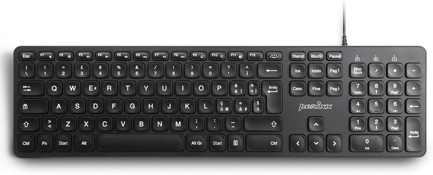 Perixx PERIBOARD-331 Wired Backlit USB Keyboard - Full-size Type X ...