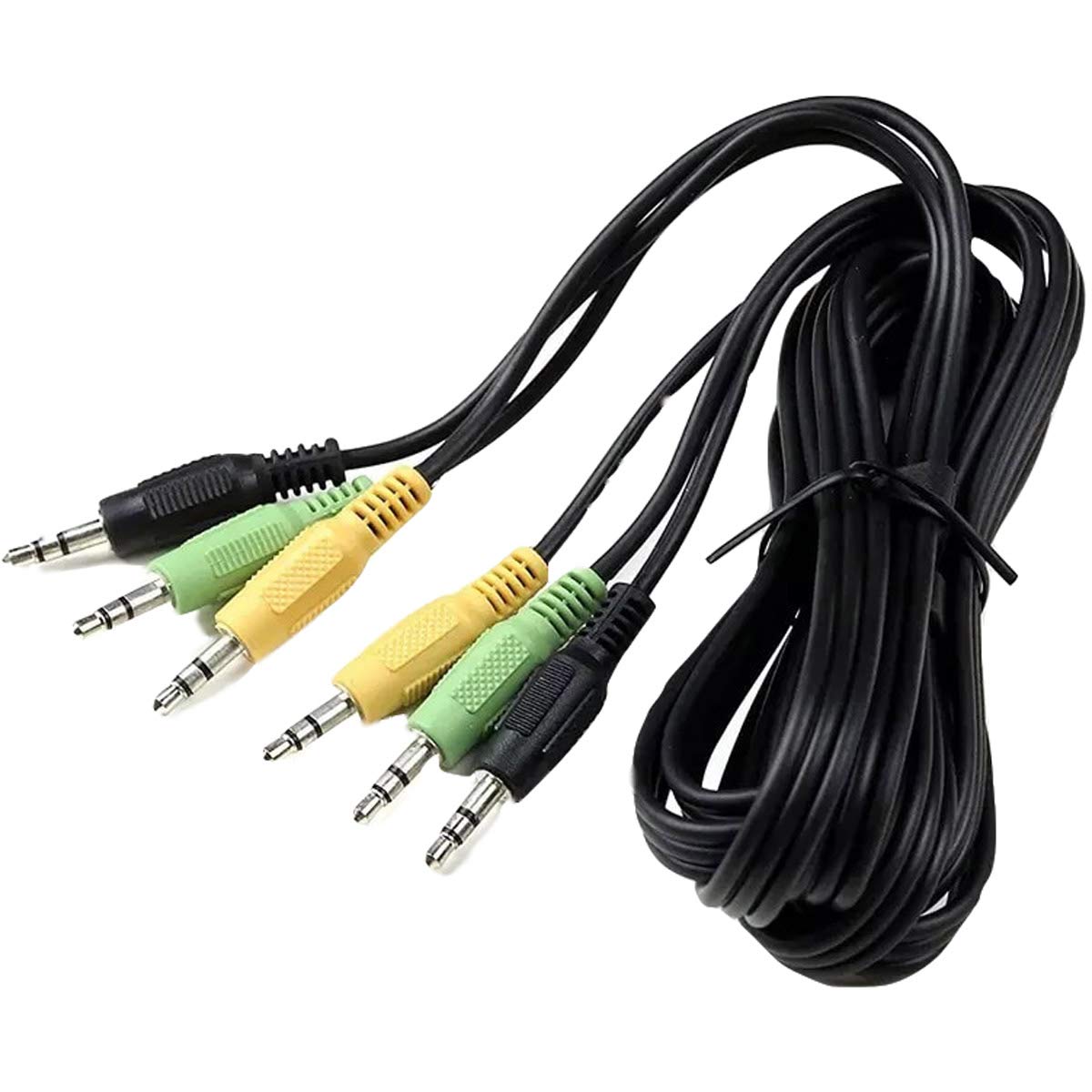 Replacement 3.5mm 1/8" TRS Stereo 3 to 3 Mini Jack Color Coded Audio ...