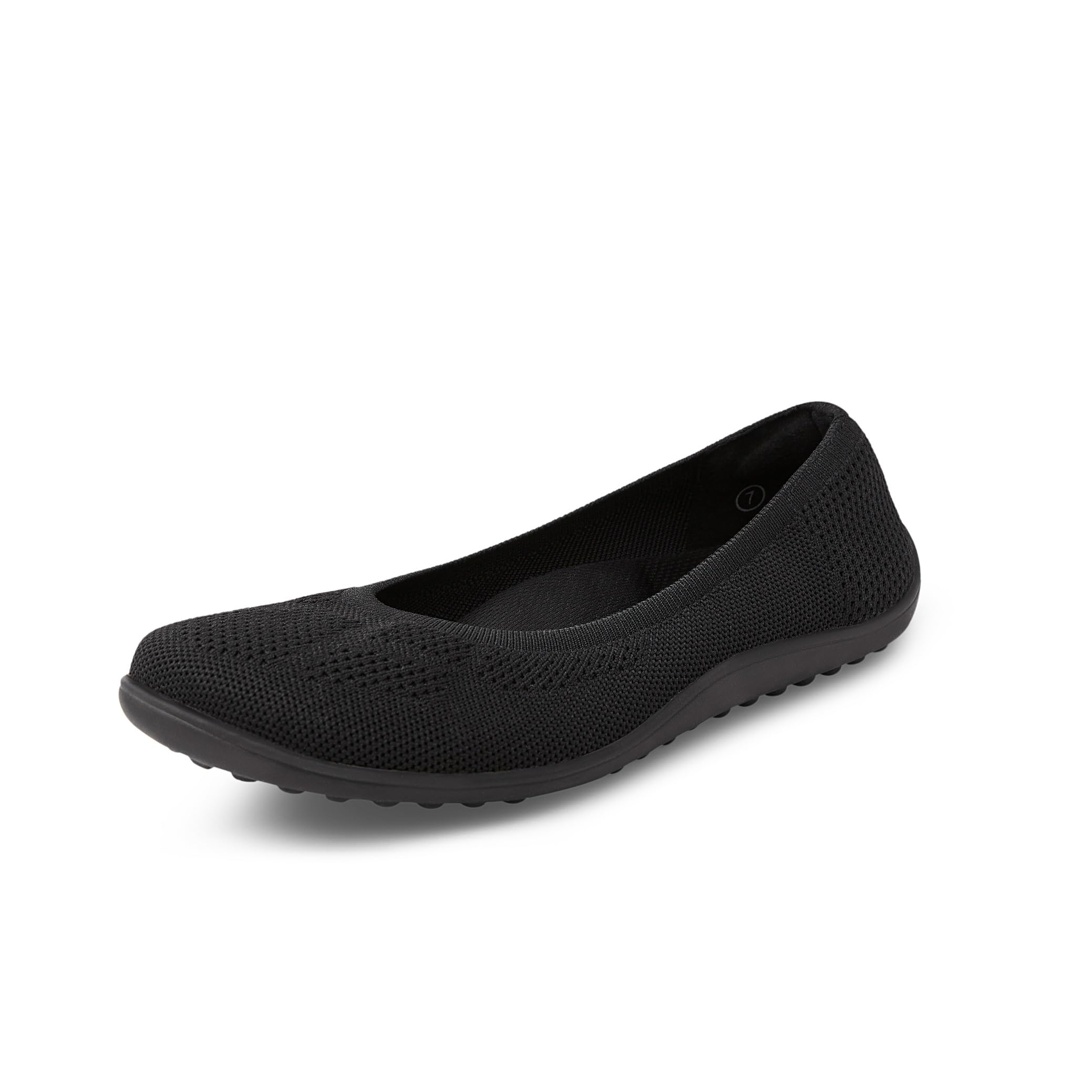Arromic Wide Toe Box Ballet Flats Shoes for Women Black Slip on Knit ...