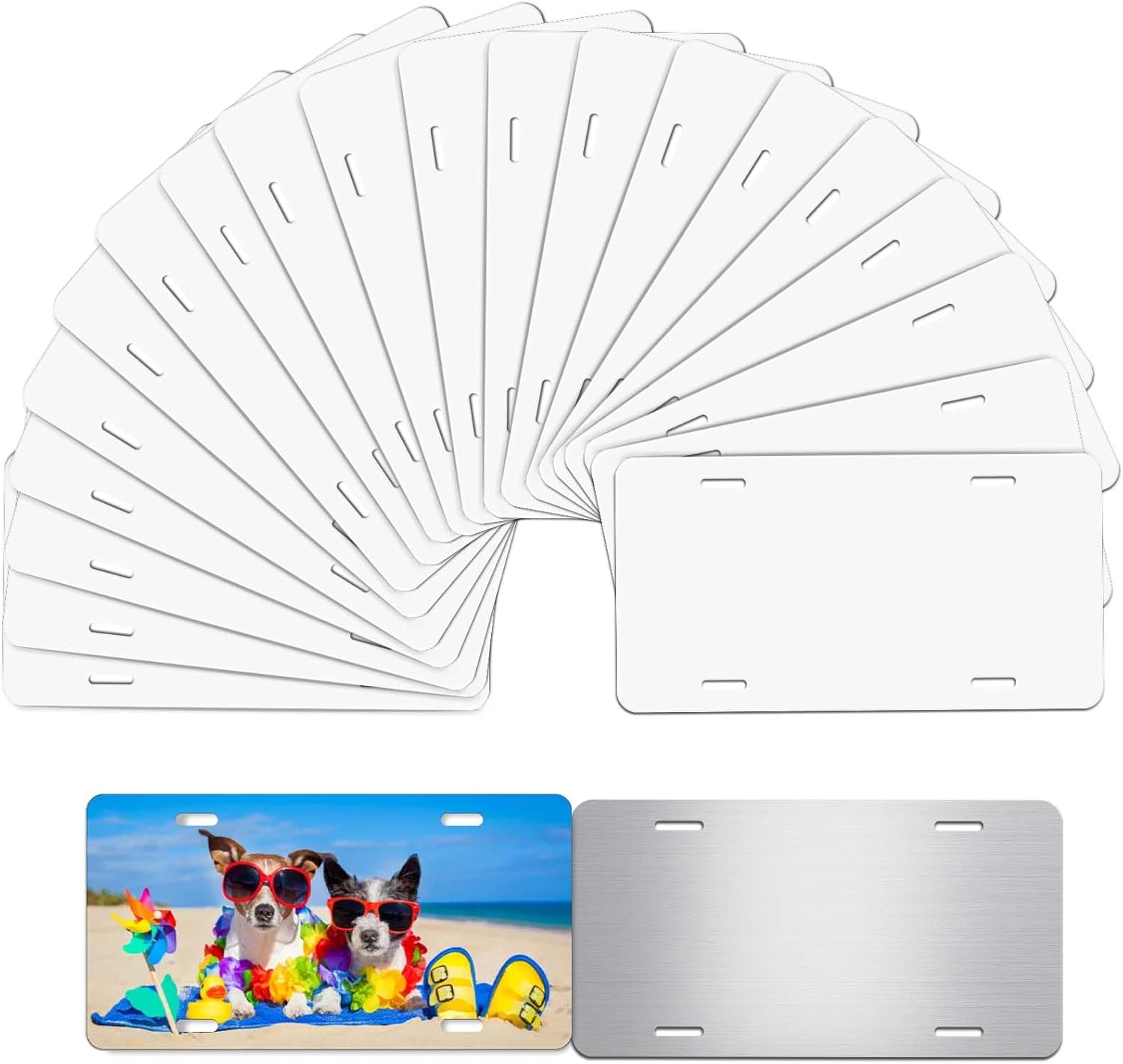 Amazon.com: 20 Pack Sublimation License Plate Blanks - Bulk Aluminum ...