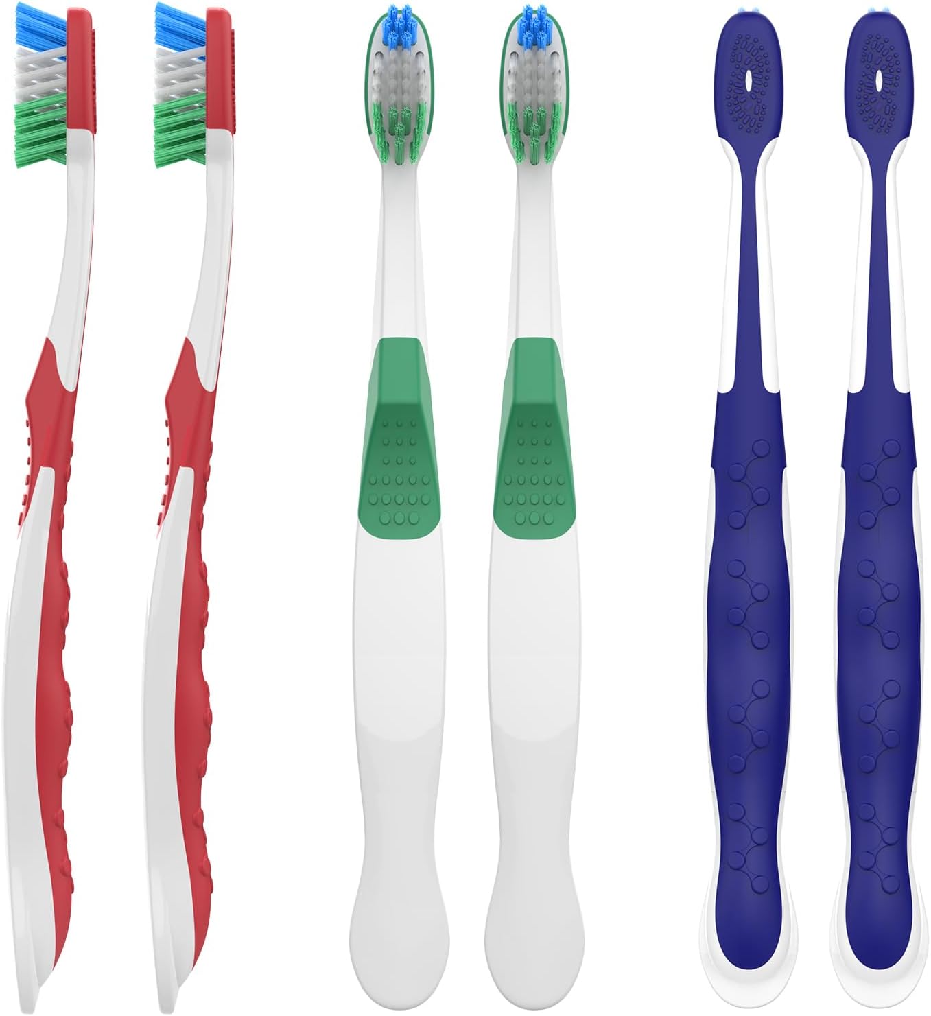 Amazon.com : Fregum Medium Toothbrushes for Adults, with Built in ...