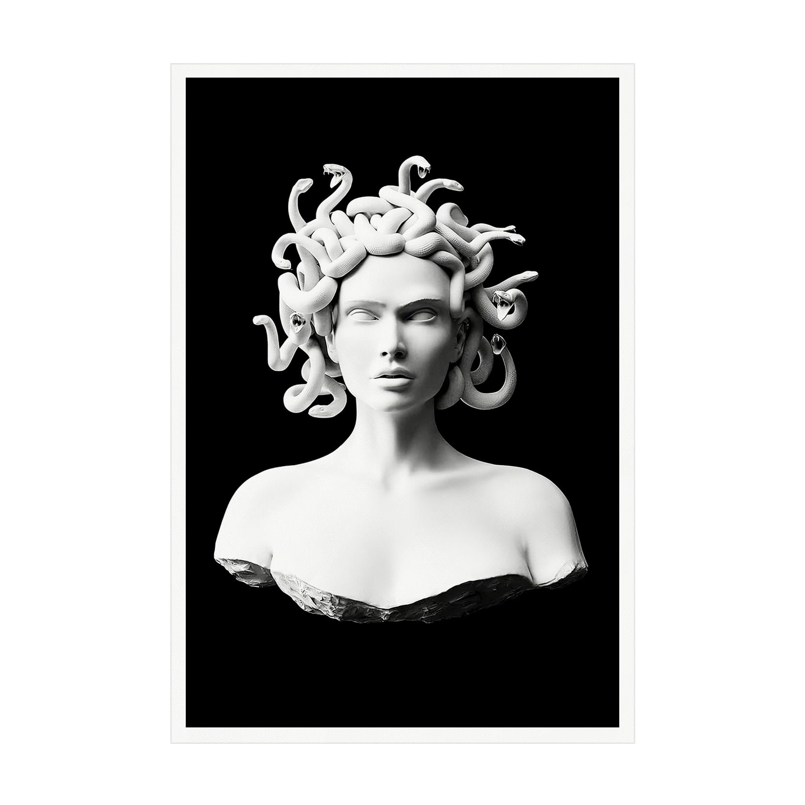Amazon.com: Vintage Medusa Poster Aesthetic Black and White Medusa Wall ...