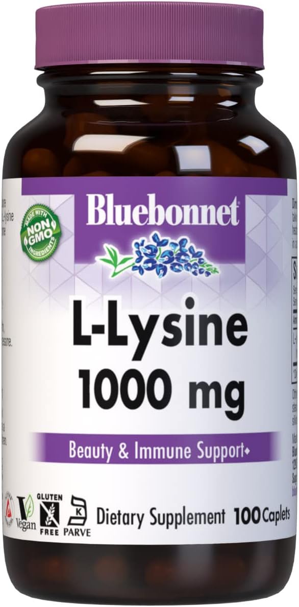 Amazon.com: Bluebonnet L-Lysine 1000 mg Caplets, 100 Count : Health ...