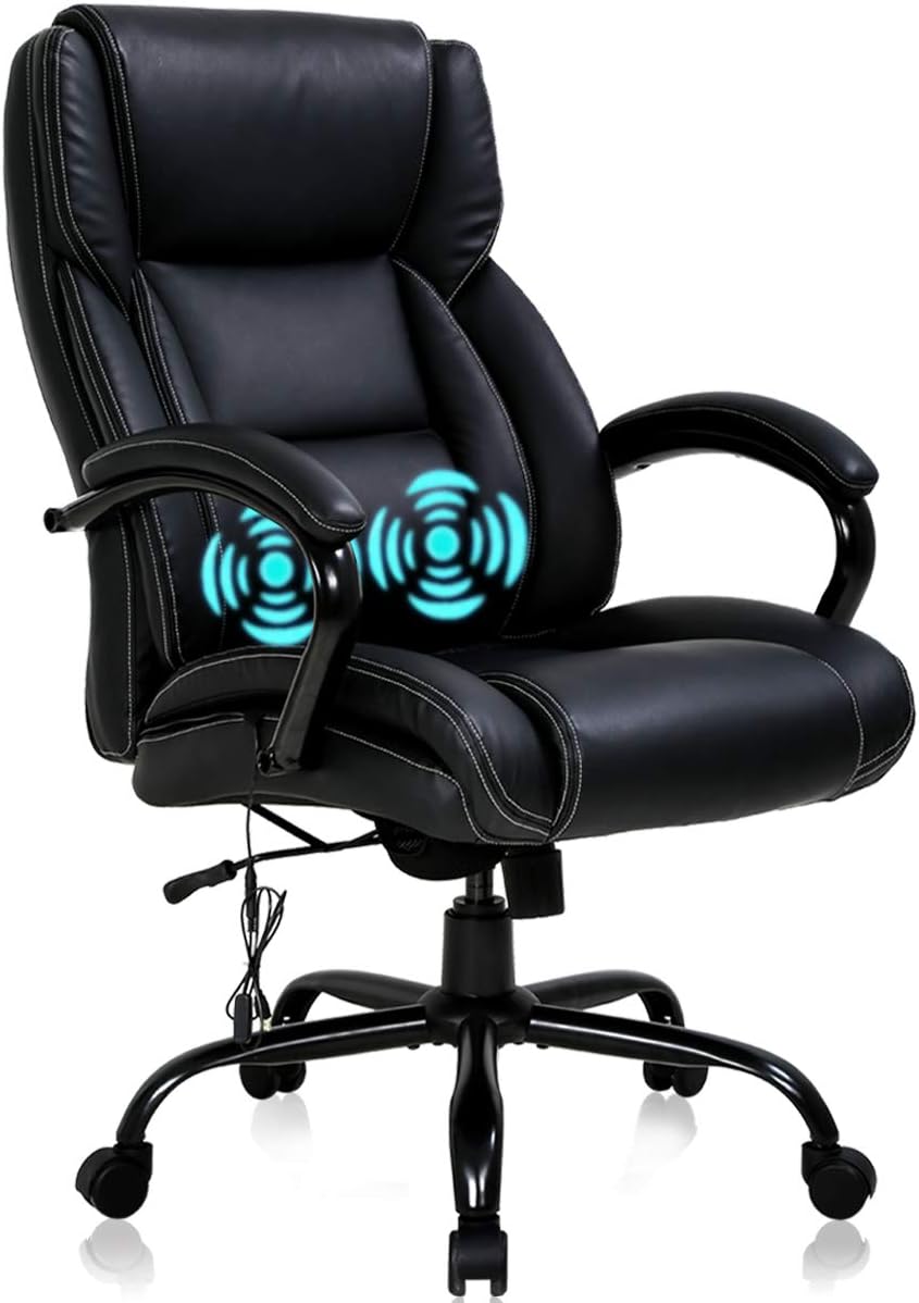 Amazon.com: Big & Tall Office Chair Heavy Duty 500LBS Computer Desk ...