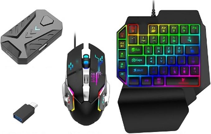 Amazon.com: Zunate Half Hand Gaming Keyboard and Mouse Combo, 3 in 1 ...