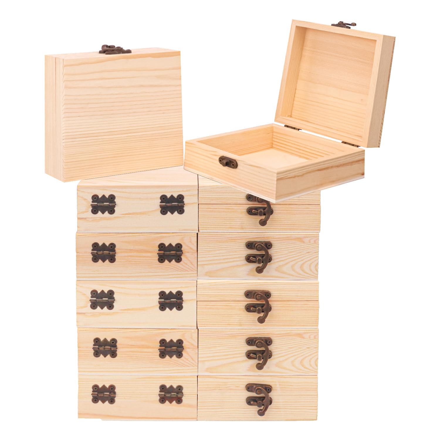 Amazon.com: kukmakri 12 Pack Small Unfinished Unpainted Wooden Box ...