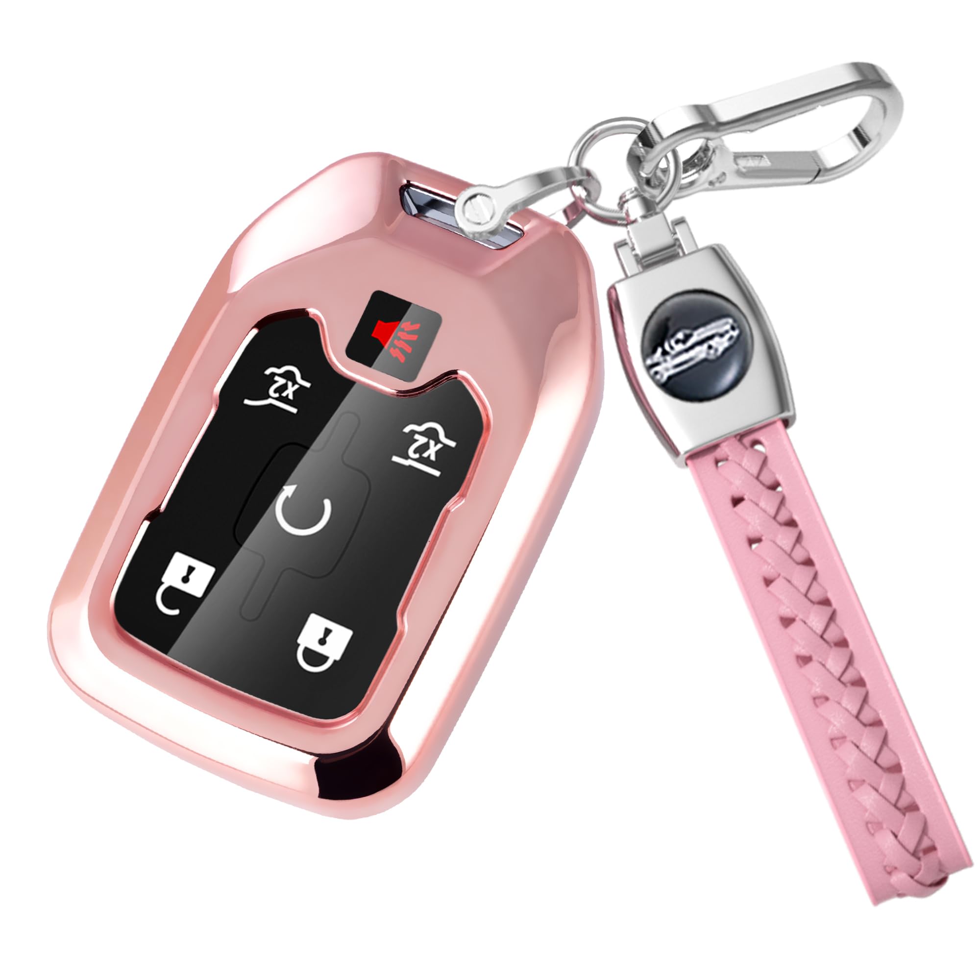 Amazon.com: Flensent for GMC Key Fob Cover with Leather Keychain, Soft ...