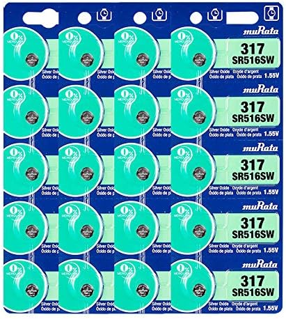 Amazon.com: SKOANBE SR516SW 317 1.5V Button Coin Cell Silver Oxide ...