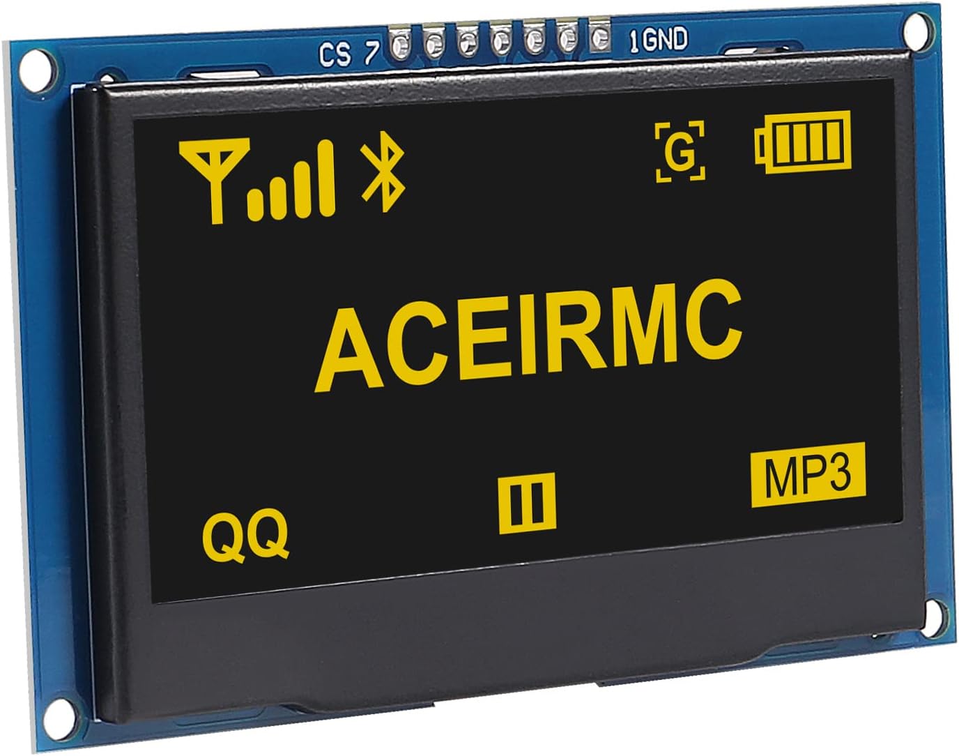 Amazon.co.jp: ACEIRMC 2.4インチ 128x64 OLED LCDディスプレイモジュール SSD1309 7ピン SPI/IIC I2C シリアルインターフェース ...