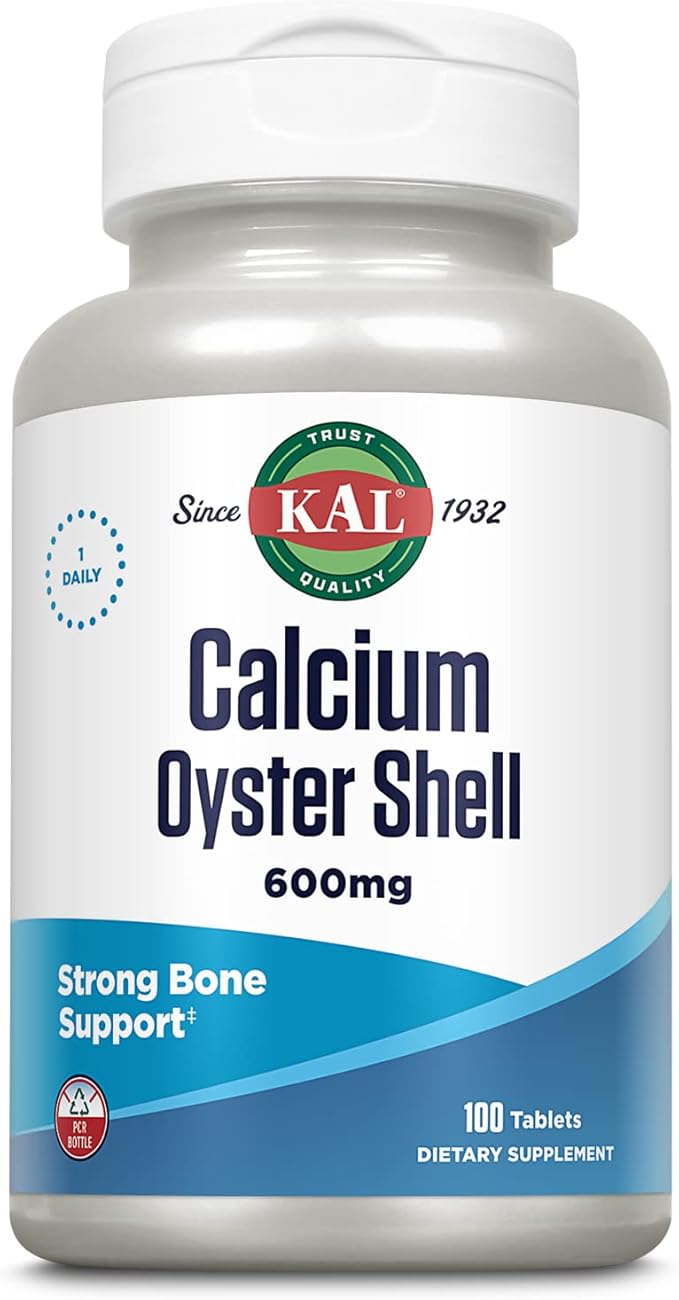 Amazon.com: KAL Calcium Oyster Shell Tablets, 600 mg, 100 Count ...
