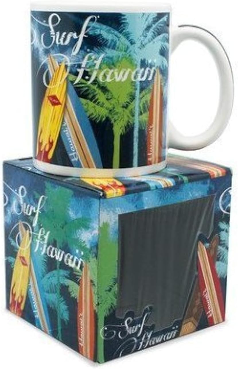 Amazon.com | Island Heritage 18 oz Hawaiian U-Shape Mug Aloha Palm ...