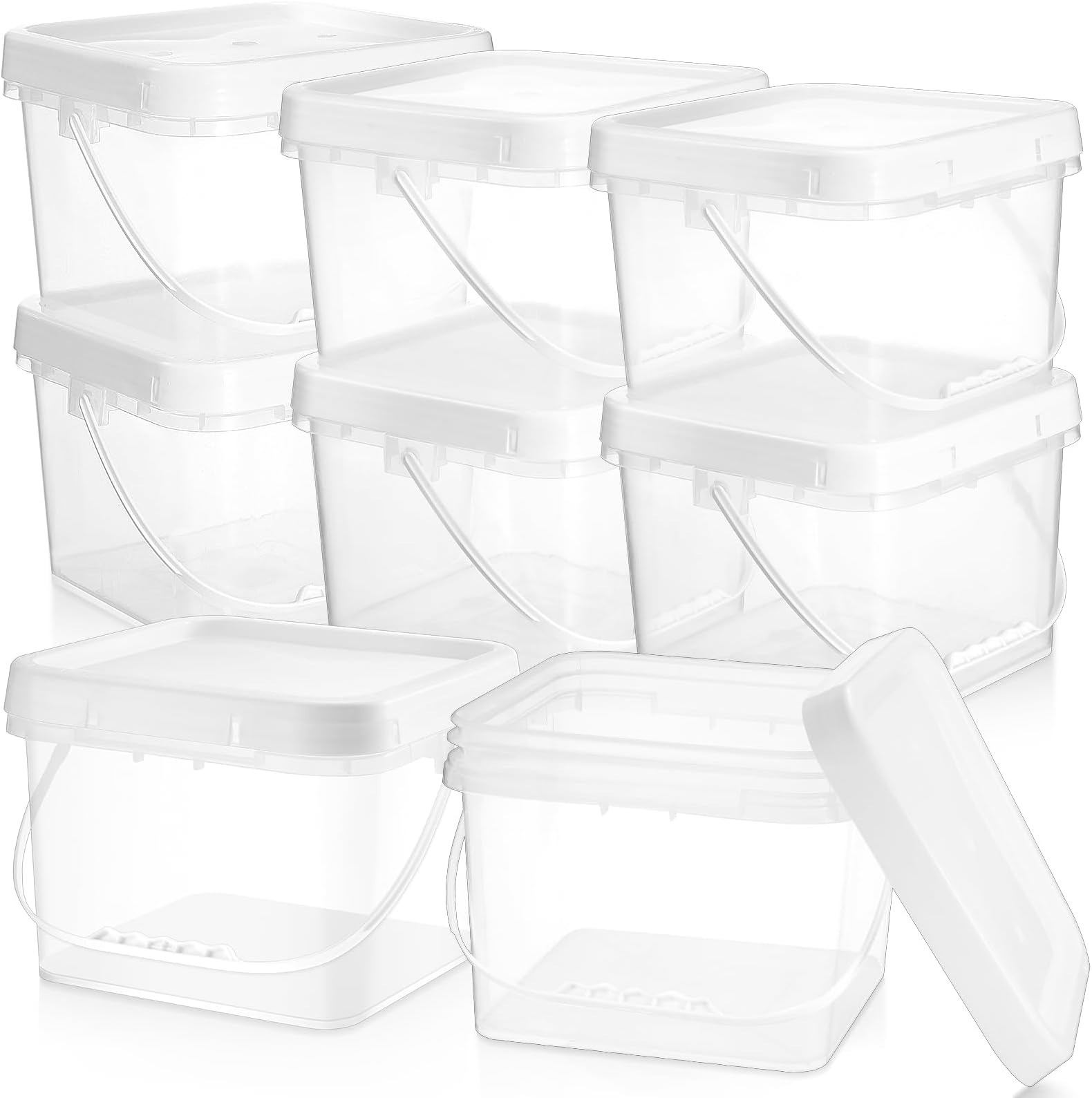 Amazon.com: Square Bucket 2-Gallon Bucket with White Snap-on Lid : Home ...