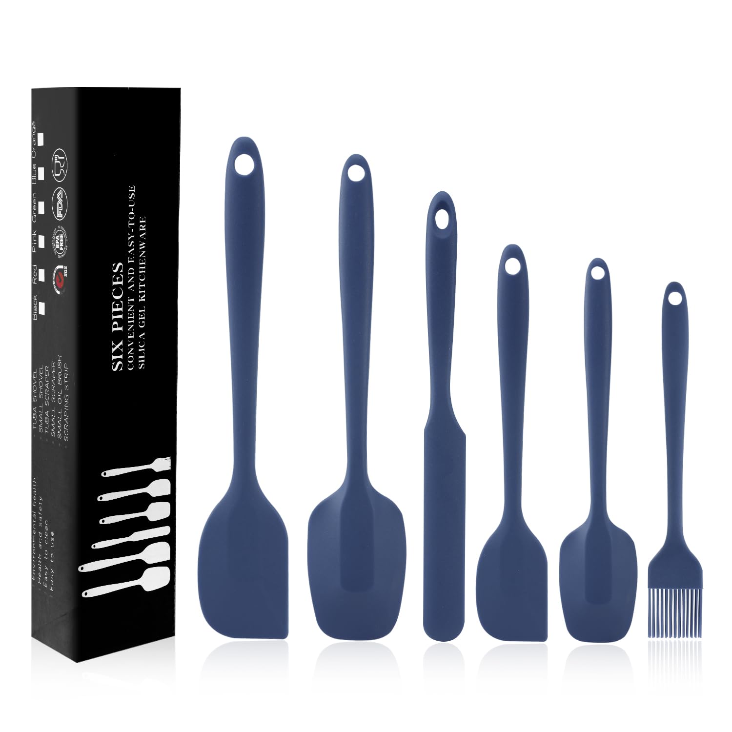 Spatulas Set of 6, Food Grade Silicone Spatulas, Rubber Spatulas Heat ...