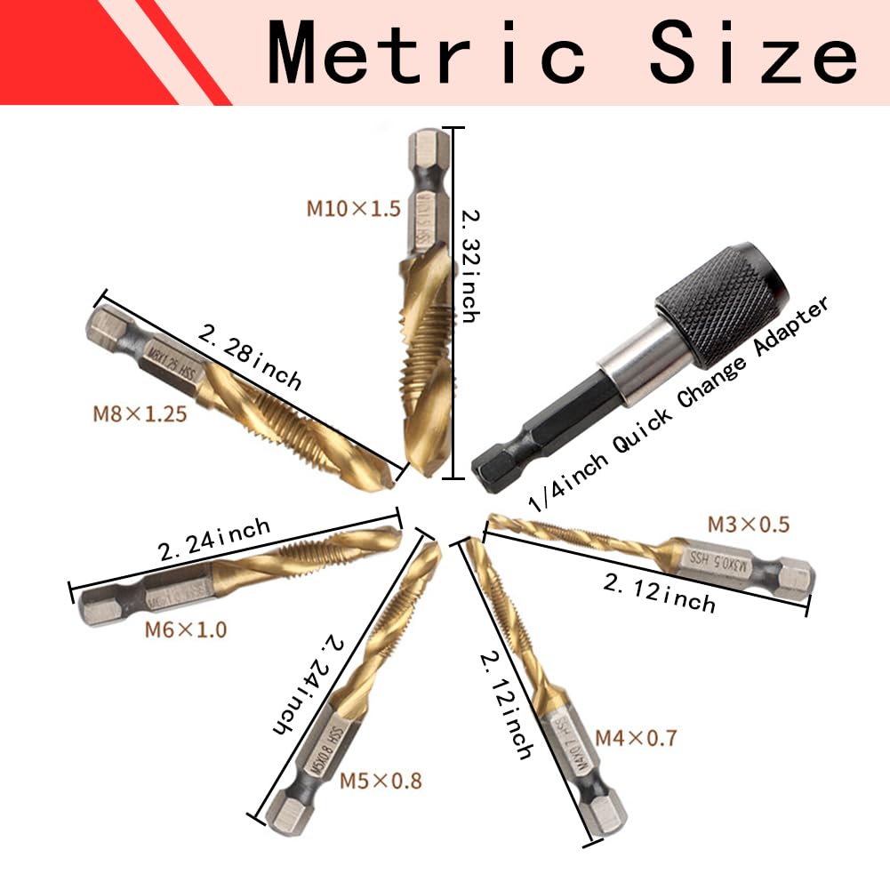 Snapklik.com : ANPTGHT Combination Drill & Tap Bit Set, 13PCS Titanium ...
