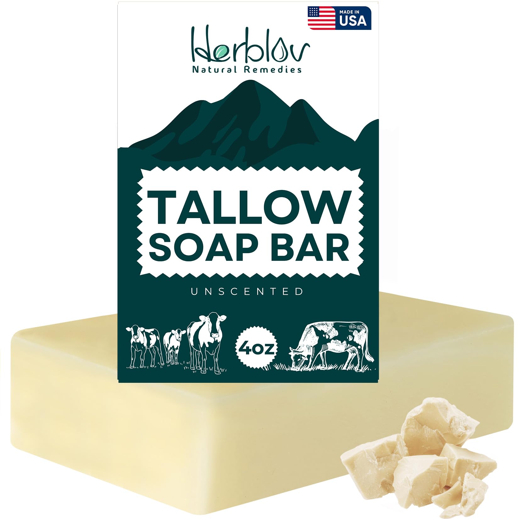 Amazon.com : Beef Tallow Soap Bar – All Natural Grass Fed Tallow Soap ...