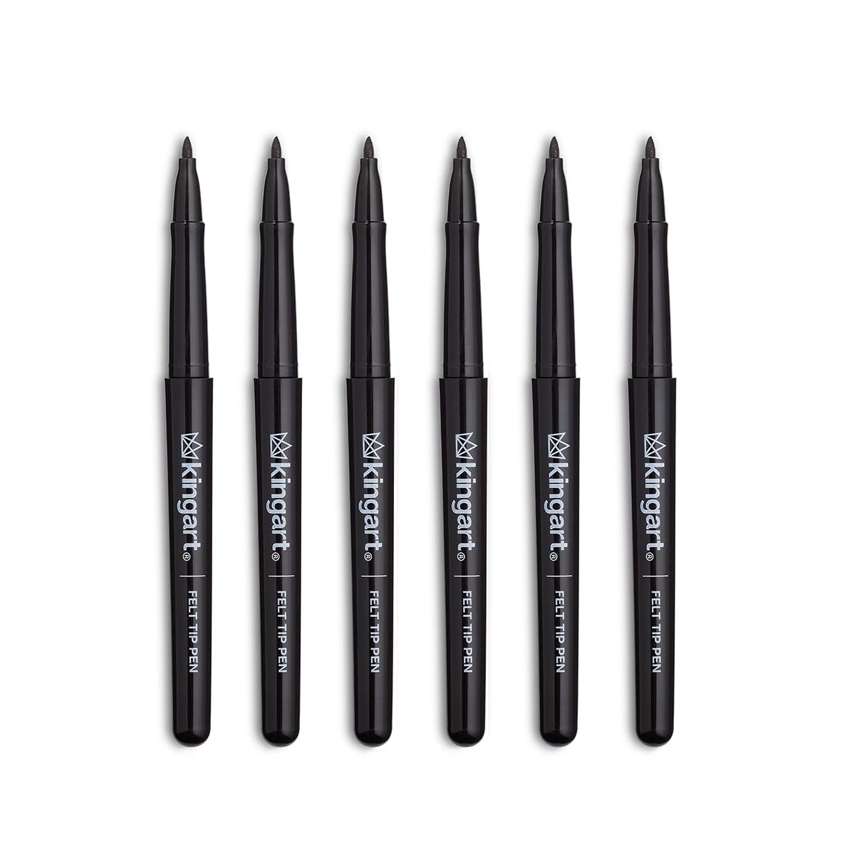 Amazon.com: KINGART Studio Felt Tip Pens, 465-6, Medium Point, Set 6 ...