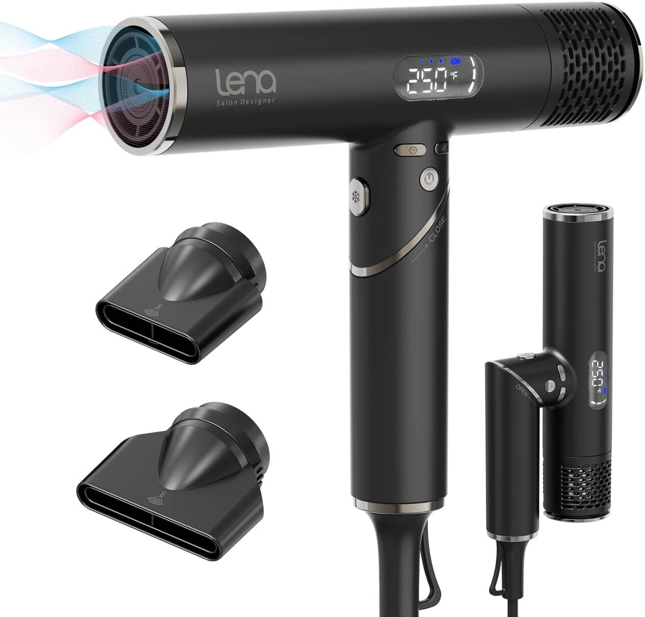 Amazon.com : LENA Travel Hair Dryer Powerful Blow Dryer | Ionic Foldable Hairdryer | Lightweight ...
