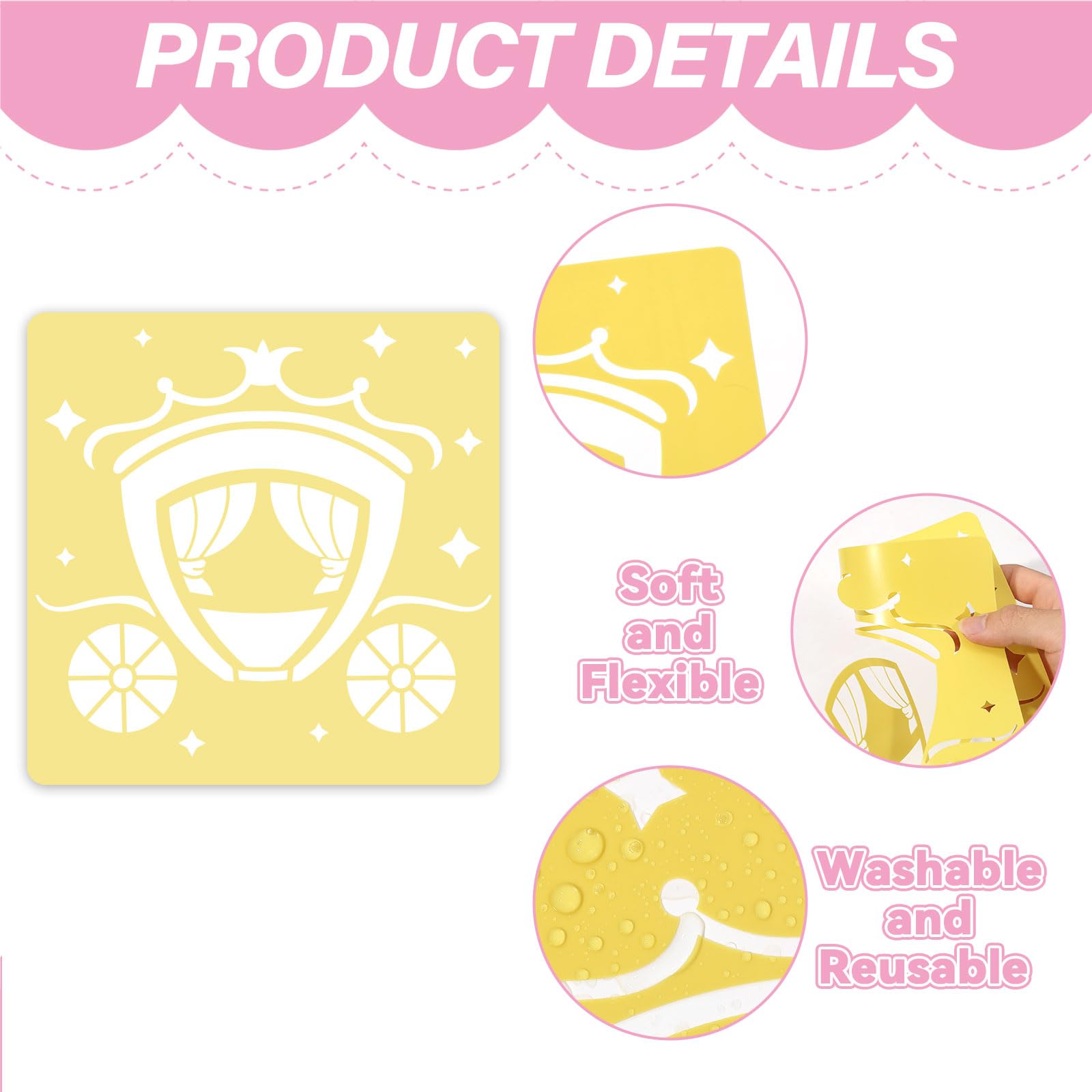Snapklik.com : 36Pcs Princess Drawing Stencils For Kids 8 Inch Reusable ...