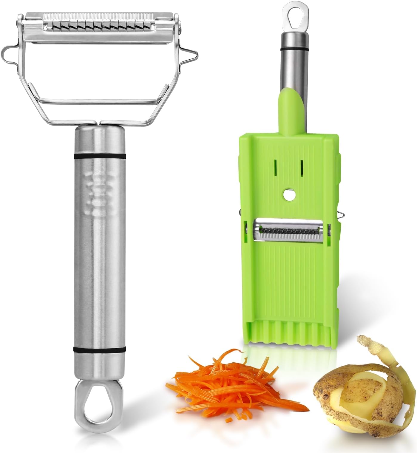 Amazon.com: KEANVIK Multi Potato Peeler Double Blade for Kitchen, 2 in 1 Multifunctional Peeler ...