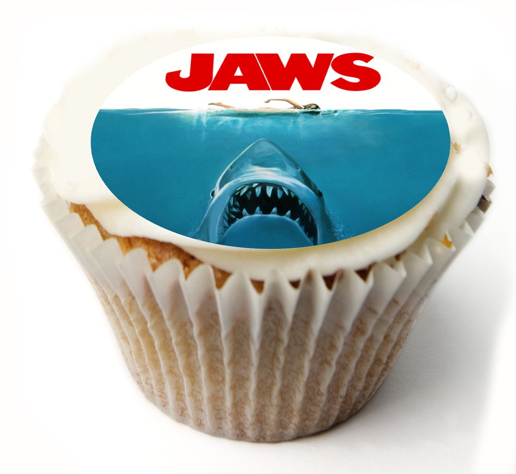 Jaws Shark 20 X Pre Cut Fairy Cake Cupcake Edible | Desertcart INDIA