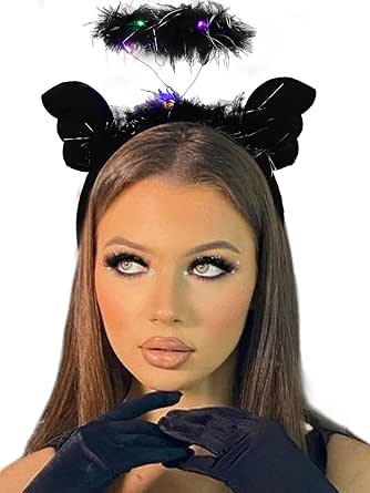 Amazon.com: Brinie Light Up Headband LED Angle Halo Headbands Feather ...