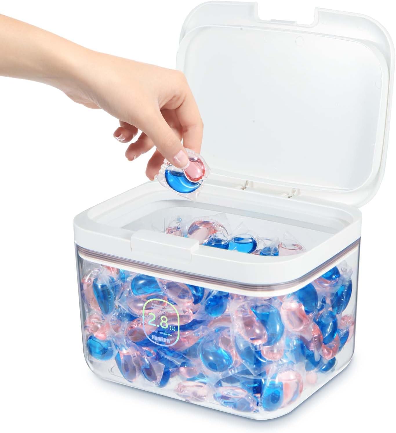 Amazon.com: Skywin Large Laundry Pods Container Push Open with Grey Lid ...