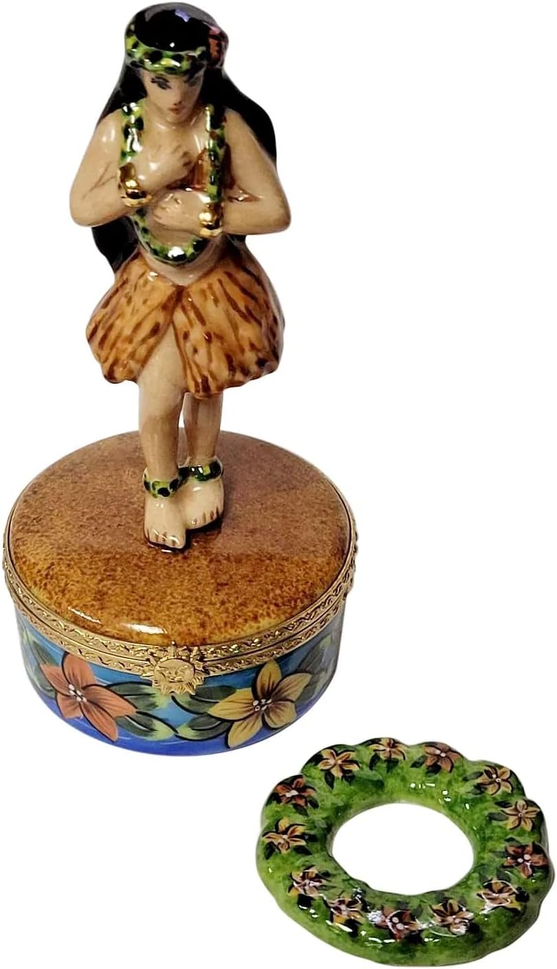Amazon.com: Hawaiian Hula Dancer with Removable Lei Limoges Box ...