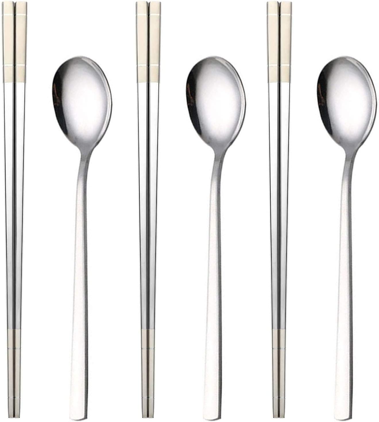 Amazon.com: 5 Set of Spoons and Chopsticks Handmade Cutlery Tableware ...