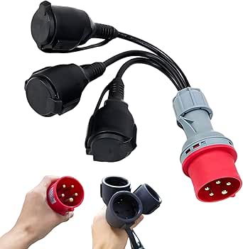 CEE Adapter High Current Splitter 400 V 16 A Plug to 3 x 230 V Coupling ...