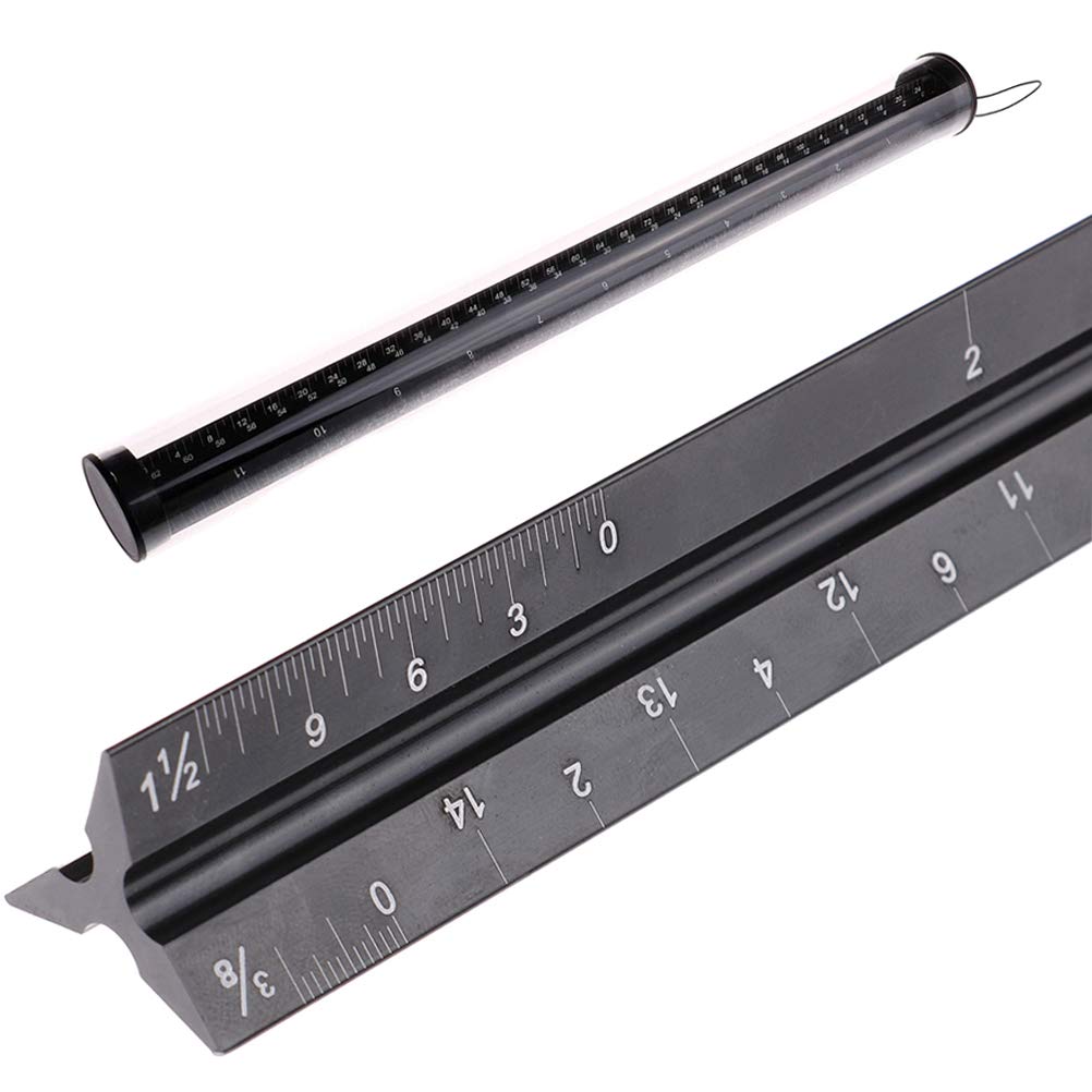 Architectural Scale Ruler Black Solid Aluminum Core Laser Etched ...