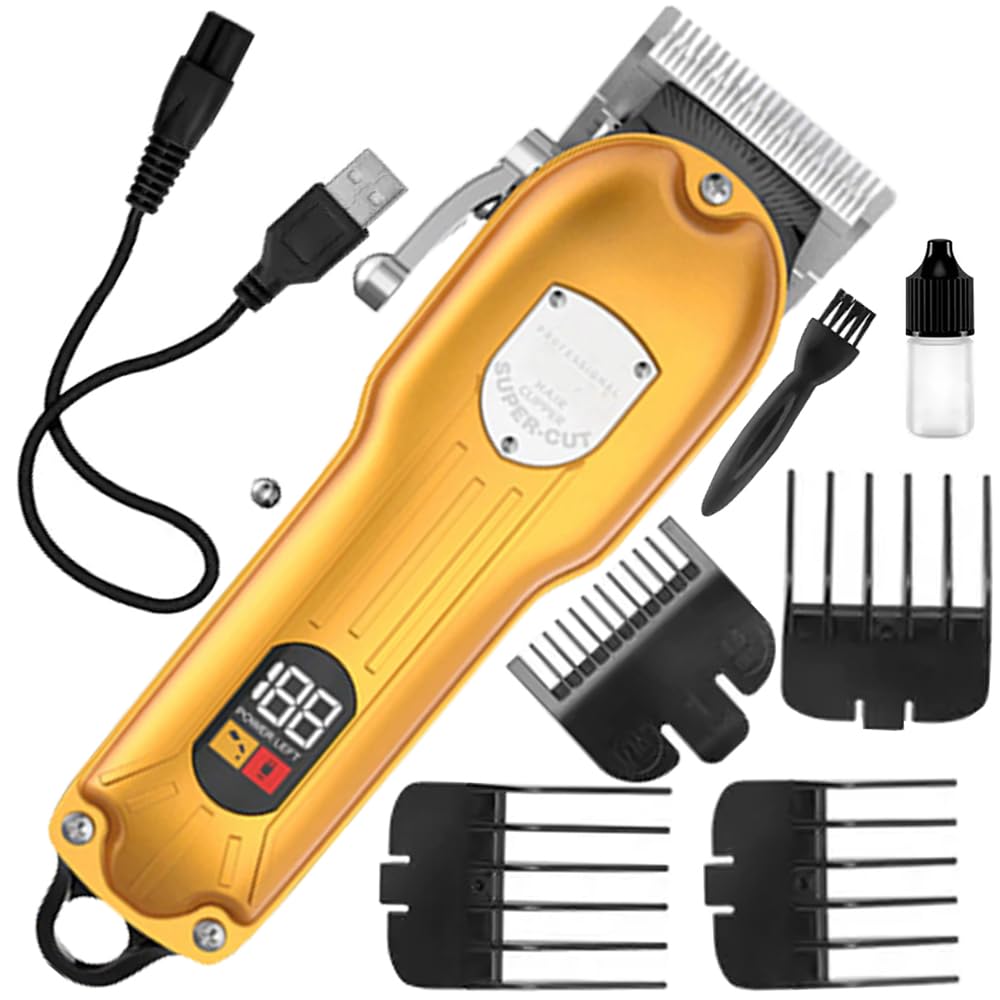 Men New Rechargeable Hair Trimmer With Led Display Professional Hair ...
