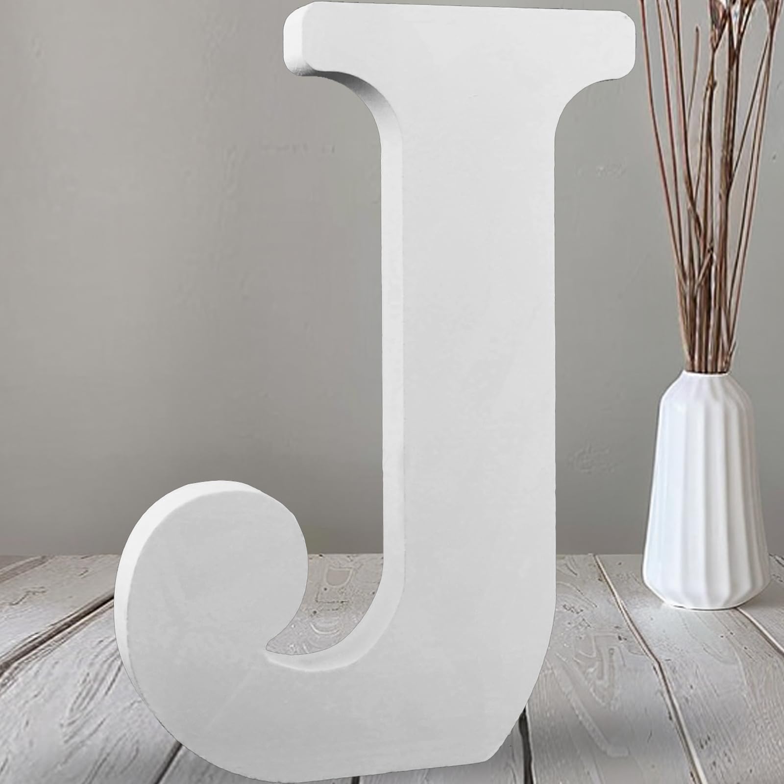 Amazon.com: AOCEAN 12 Inch White Big Wood Letters Unfinished Wooden ...